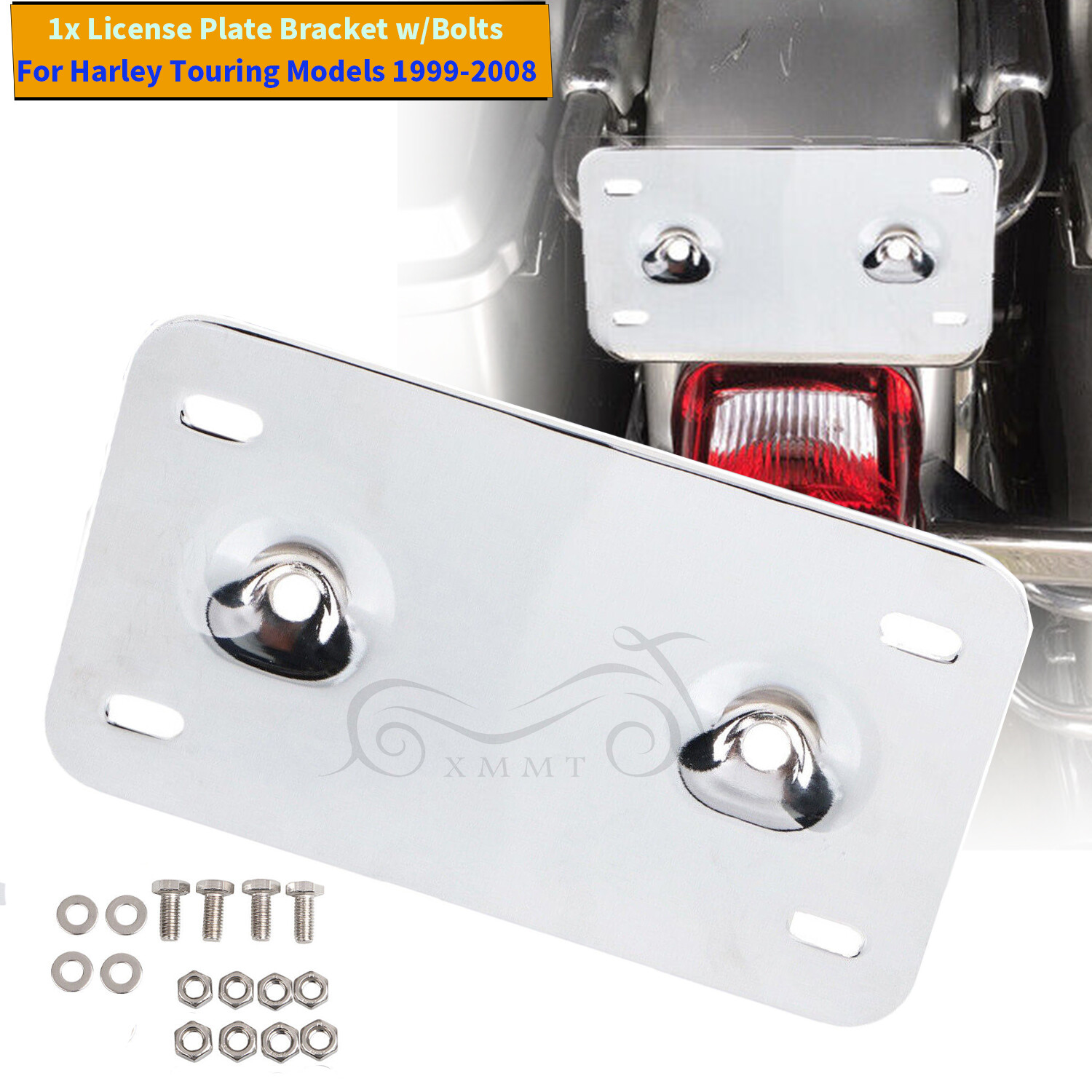 CNC Layback License Plate Bracket Fit For Harley Touring Street Road ...