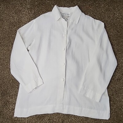 DAVID DART Collection 100% Linen White Blouse Knitted Design Size ...