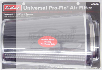 Fits Edelbrock Pro-Flo Air Filter Cone 10.5 Tall Black/Chrome 43690 | eBay