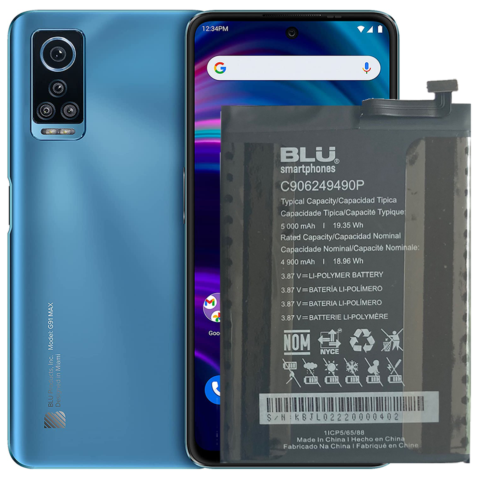 BLU G91 Max G0690WW Original OEM BLU Battery C906249490P 5000mAh for ...