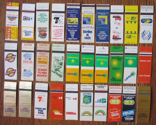 LOTTERY MATCHBOOK COVERS: LOT OF 30 DIFFERENT EMPTY MATCHCOVERS -A26 | eBay