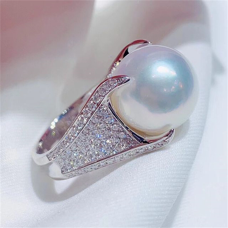 Fashion 925 Silver Filled Pearl Ring Women Party Jewelry Wedding Gift ...