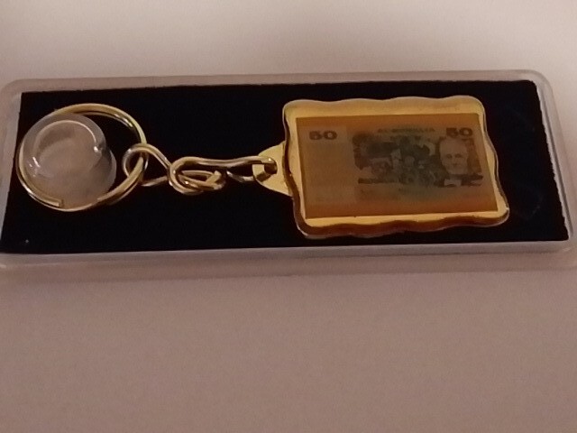 Vintage NCV Australia Souvenir Metal Keyring -Old $50 Australian ...