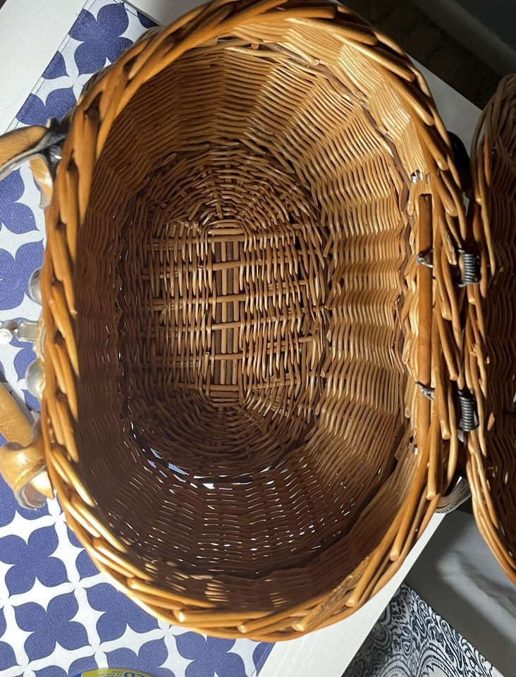 Vintage Wicker Fishing Creel Basket with Handles – Rustic Decor | eBay