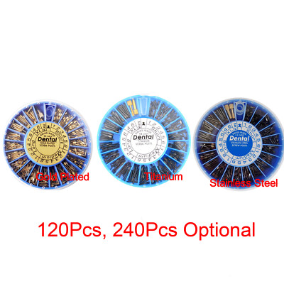 Dental Conical Screw Post Kit 24K Endodontic Posts Taper ND type Swiss ...