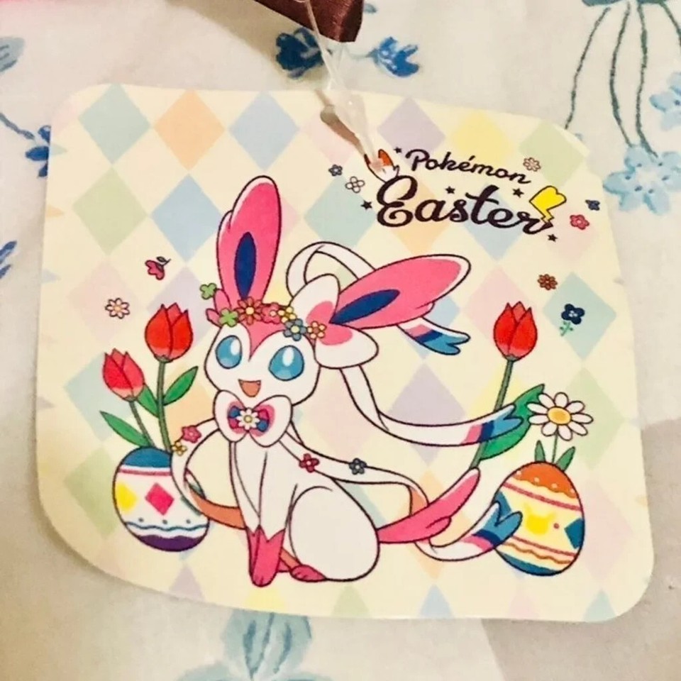 New Pokemon Sylveon Fairy Eevee Plush Doll Toy Easter Flower Edition ...