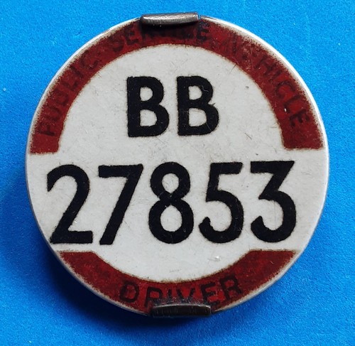 PSV BUS DRIVER BADGE - PCV PUBLIC SERVICE VEHICLE BADGE - YORKSHIRE TA ...