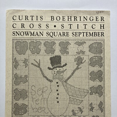 Curtis Boehringer Cross Stitch Pattern Snowman Square September Eating ...
