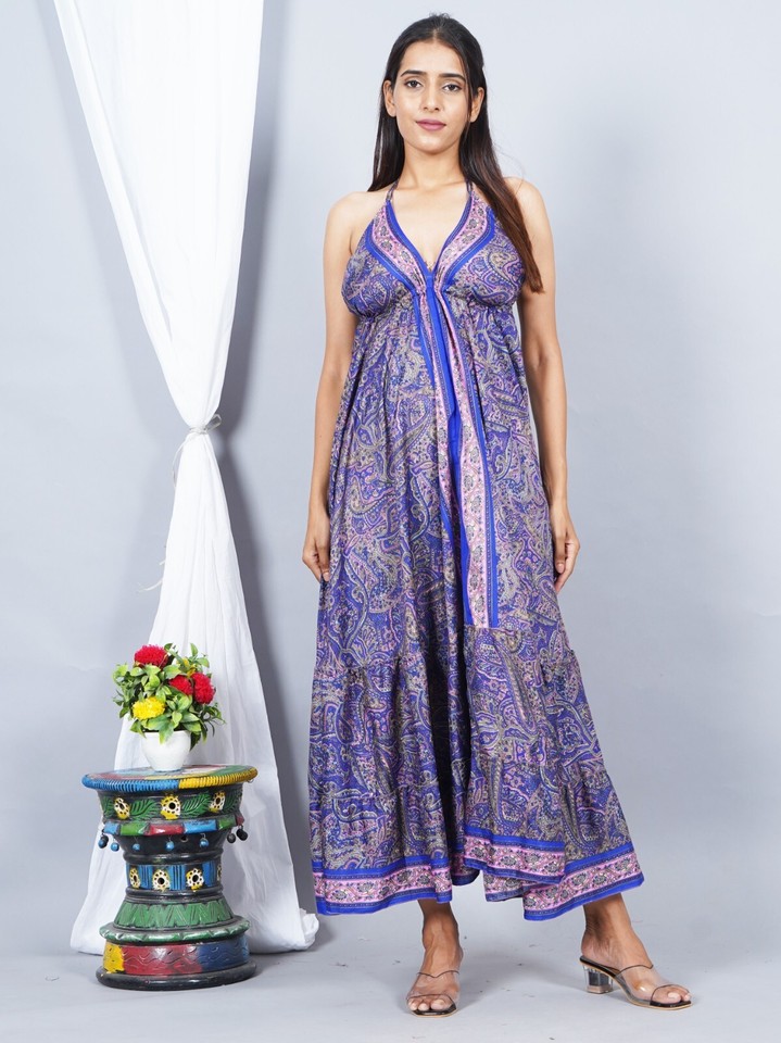 Wholesale Lot Indian Vintage Sari Silk Maxi Boho Gypsy Hippie Halter ...