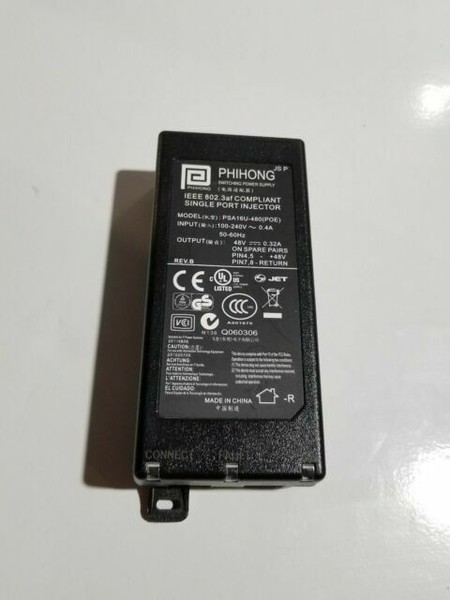 Phihong Psa16u-480 (poe) Switching Power Supply 100-240 VAC 48 VDC for ...