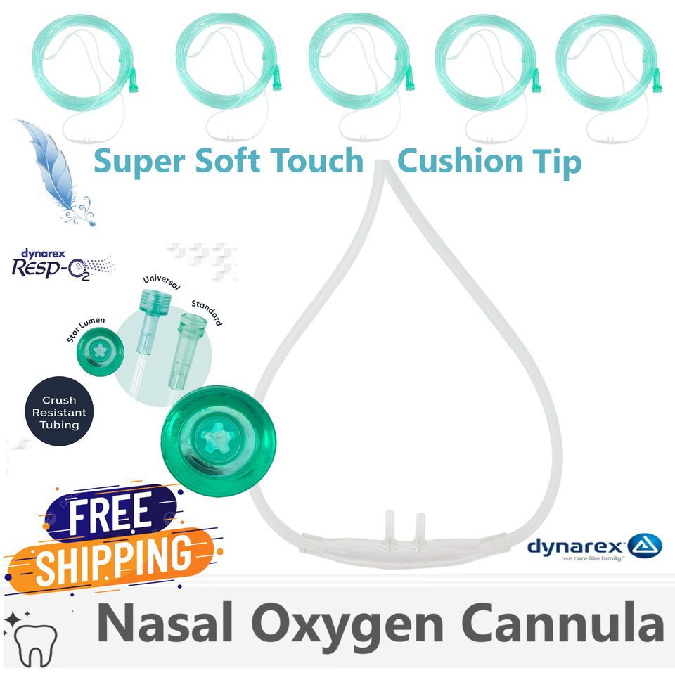 BOX OF 5 (Five) 4 FT Adult Super Soft-Touch Cushion Tip Nasal Oxygen ...