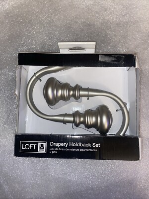 Umbra Loft Drapery Curtain Holdback Nickel Finish 2 Piece Set New FREE ...