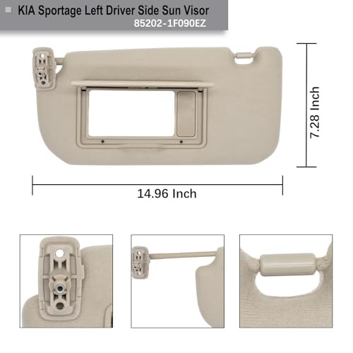 Driver Left Side Sun Visor Replacement Fits for Beige(Driver Side w/o ...