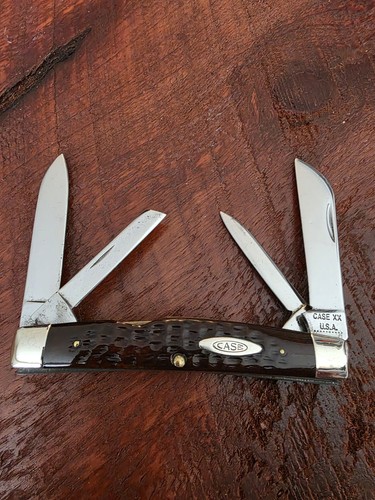 VINTAGE USER 1970 CASE XX 6488 RED BONE LARGE CONGRESS - TEN DOT KNIFE ...