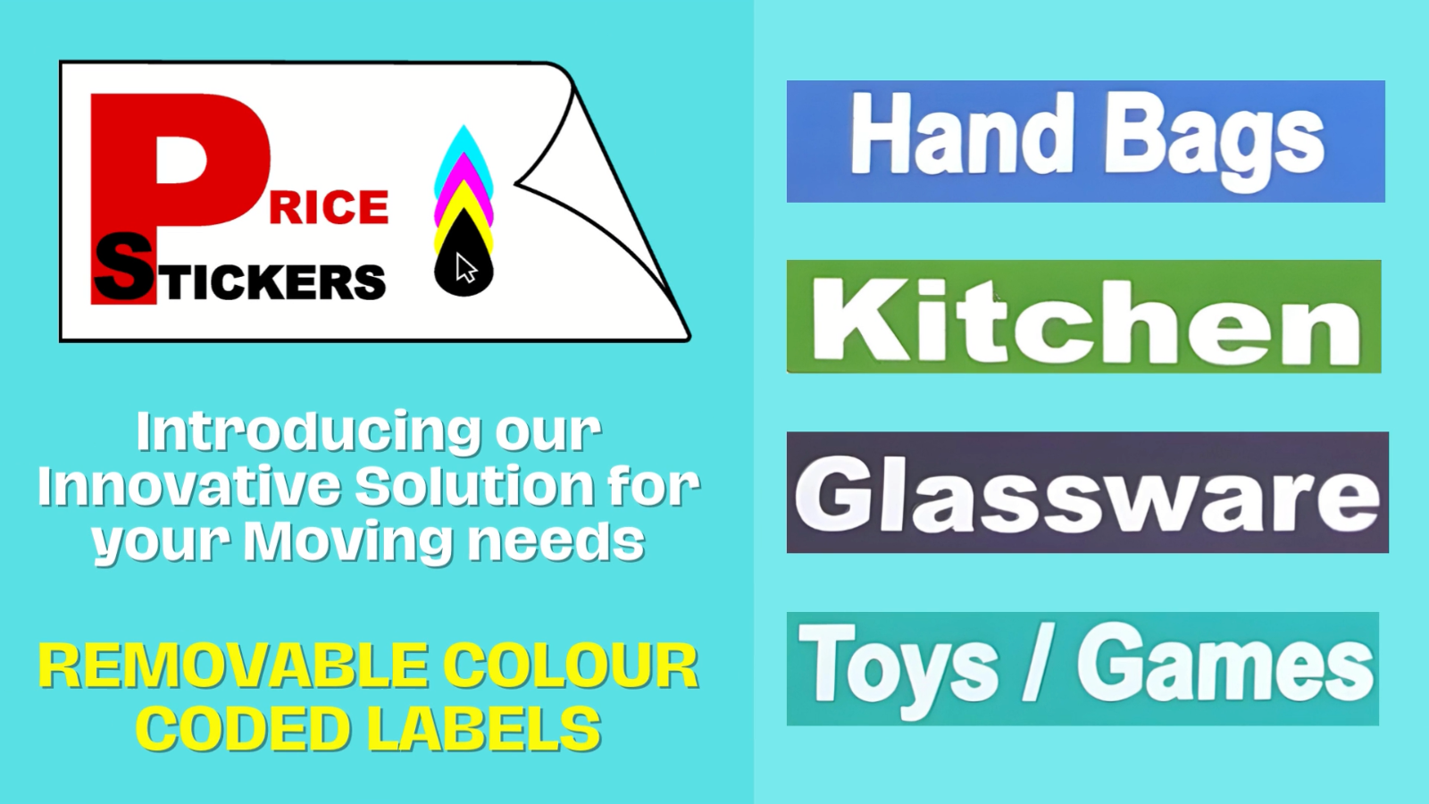 Moving House / Home Packing Box & Furniture Colour Coded Removable ...
