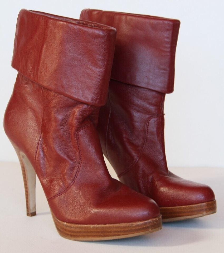 Bakers Woman's 7 M Marcy Red Leather Sexy High Heel Cuff Boots | eBay