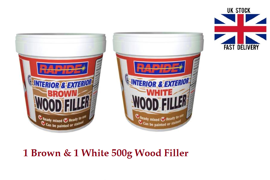 2x Bartoline/Rapide Wood Filler Ready to use White Brown Interior ...