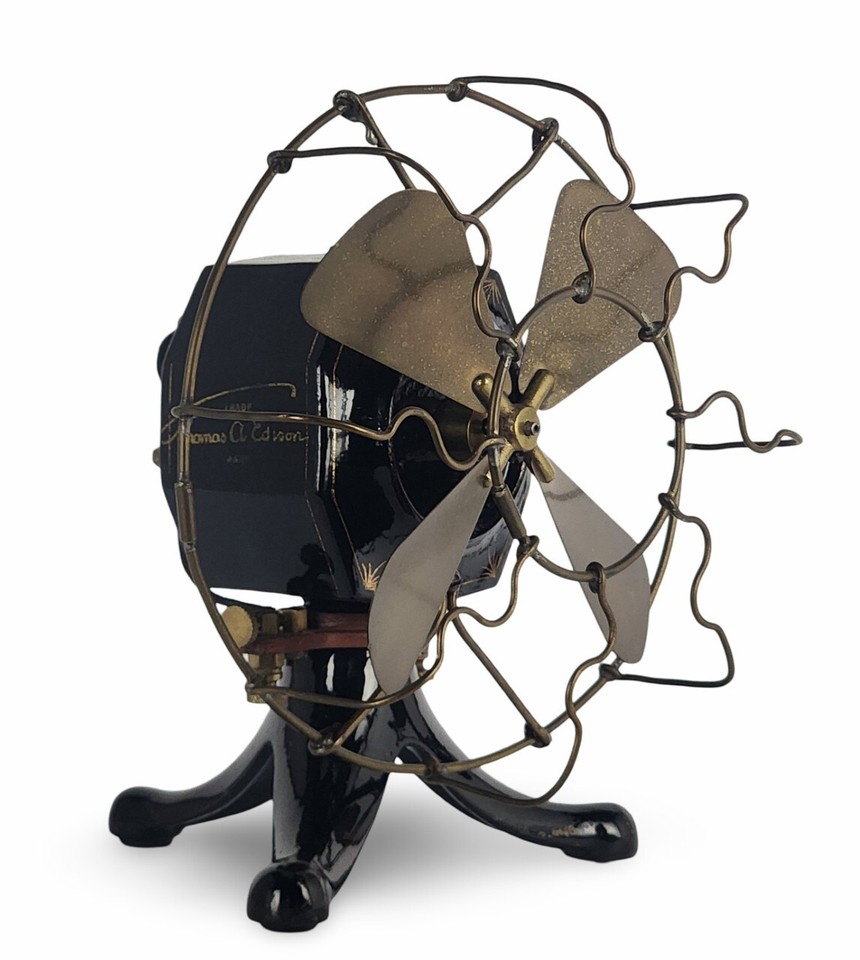 Early Antique Electric Thomas Edison Iron-clad Battery Fan Direct ...