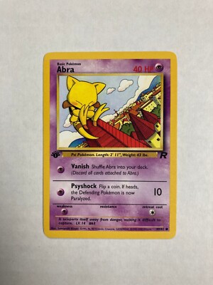 Pokémon TCG Abra 49/82 1st edition team rocket card | eBay