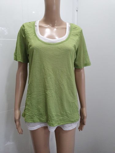 W.LANE TAG 8 GREEN WHITE LAYERED TOP | eBay