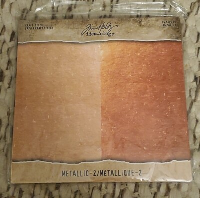 Tim Holtz idea-ology *kraft-stock* 36 Metallic Papers #TH93780 Rose ...