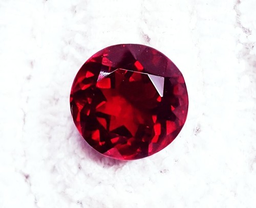 Round Cut Rhodolite Red Garnet 6.40 Ct Certified Loose Gemstone With ...
