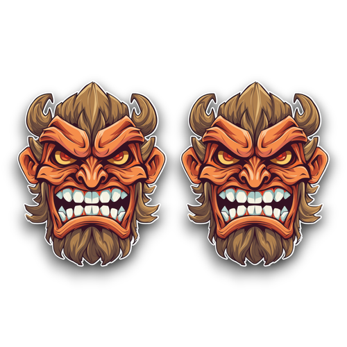 2x Small Angry Troll Head Vinyl Sticker Decals For Car Window Laptop ...