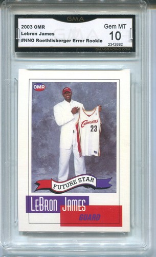 2003 Lebron James Rookie OMR Error Roethlisberger Back ROOKIE Gem Mint ...