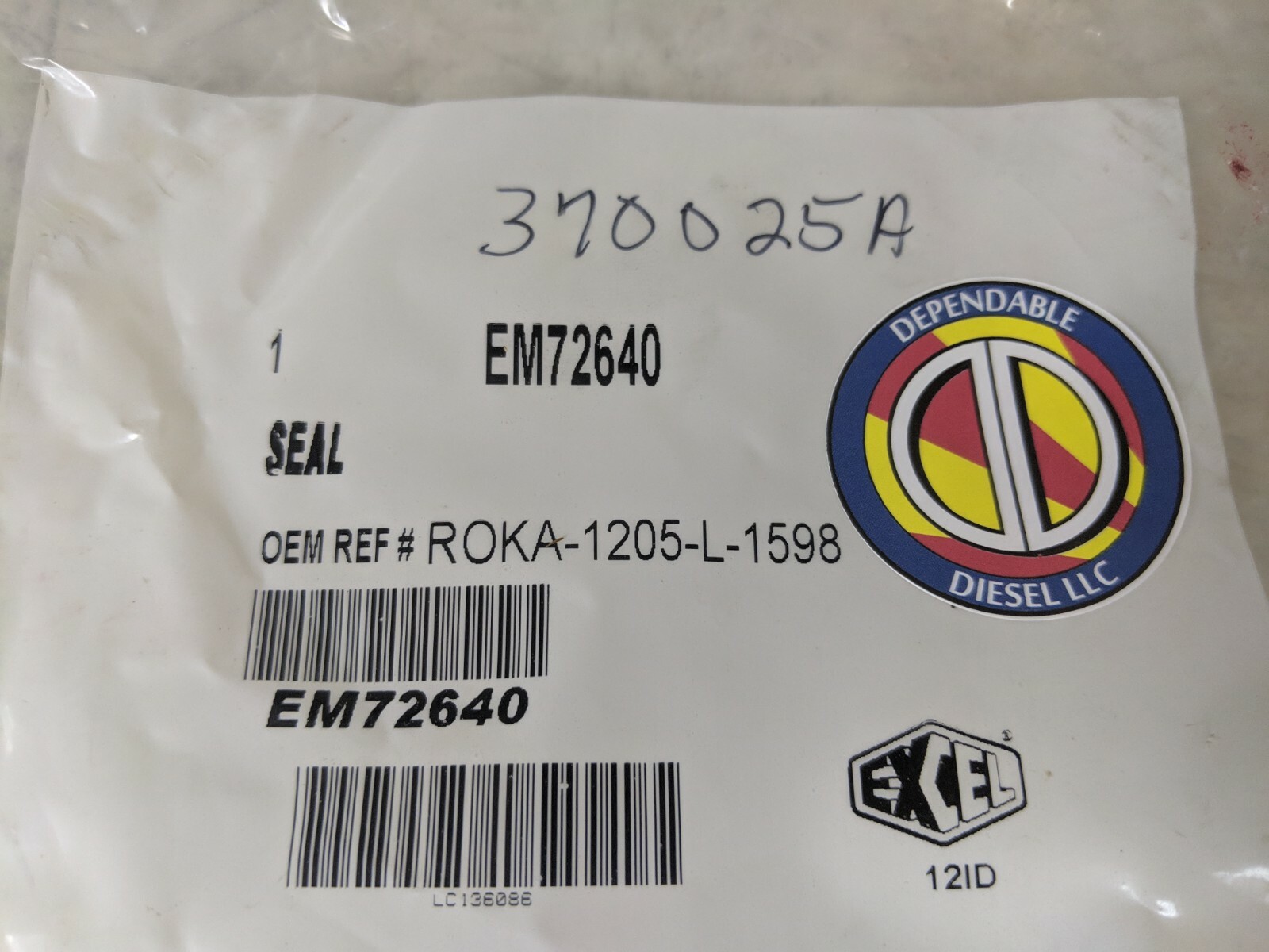 Trailer Wheel Seal Excel # EM72640 Ref# National 370025A 370025BG2 A ...