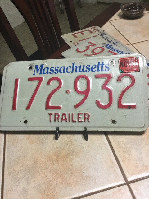 Vintage Massachusetts Trailer License Plate 172-932 Mass NOVEMBER 1991 ...