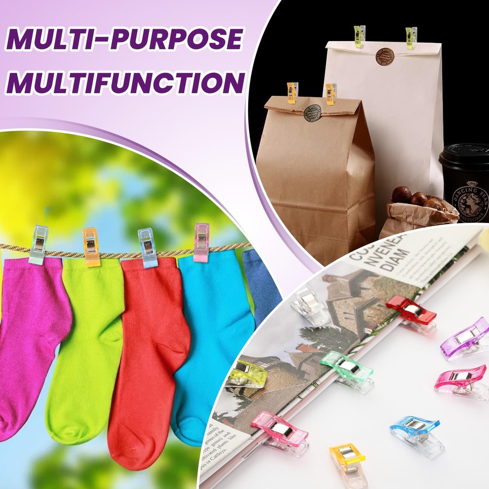 100pcs Sewing Clips for Fabric, Multipurpose Fabric Clips for Sewing ...