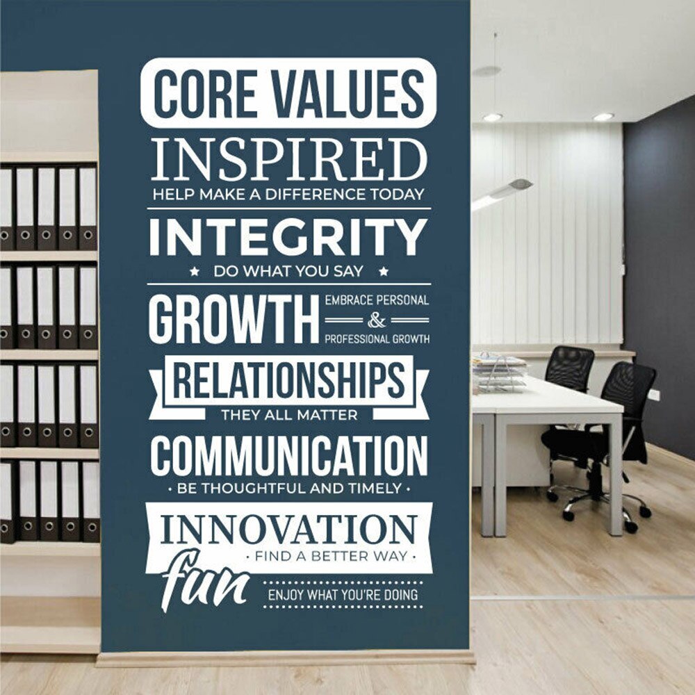 Core Values Wall Quote Decals Company Modern Office Wall Stickers ...
