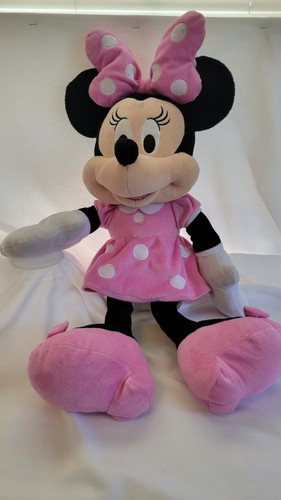 Disney Minnie Mouse Pink Polka Dot 24 in Plush Toy Good Condition ...