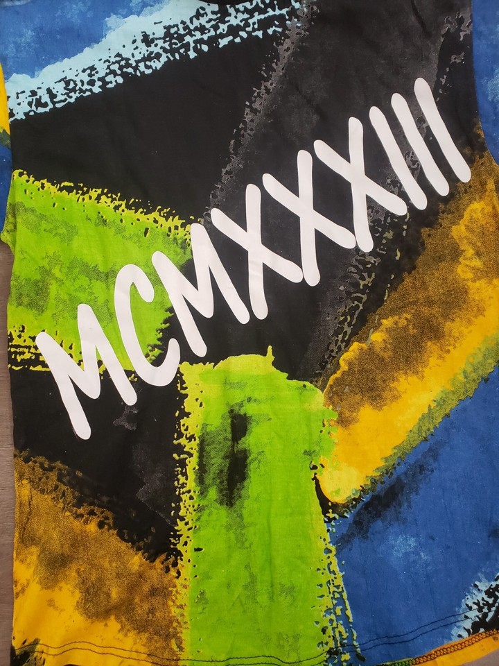 Red Ape T-shirt Mens Large Roman Numeral 1933 Graphic Green Yellow ...