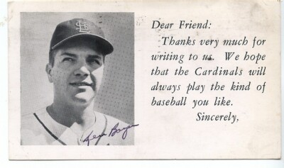 1953 St. Louis Cardinals "Dear Friend" Ken Boyer Autograph Type 4d | eBay