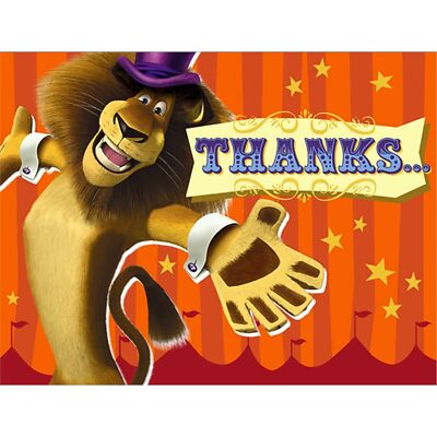 Madagascar 3 Movie Jungle Safari Animal Birthday Party Thank You Notes ...
