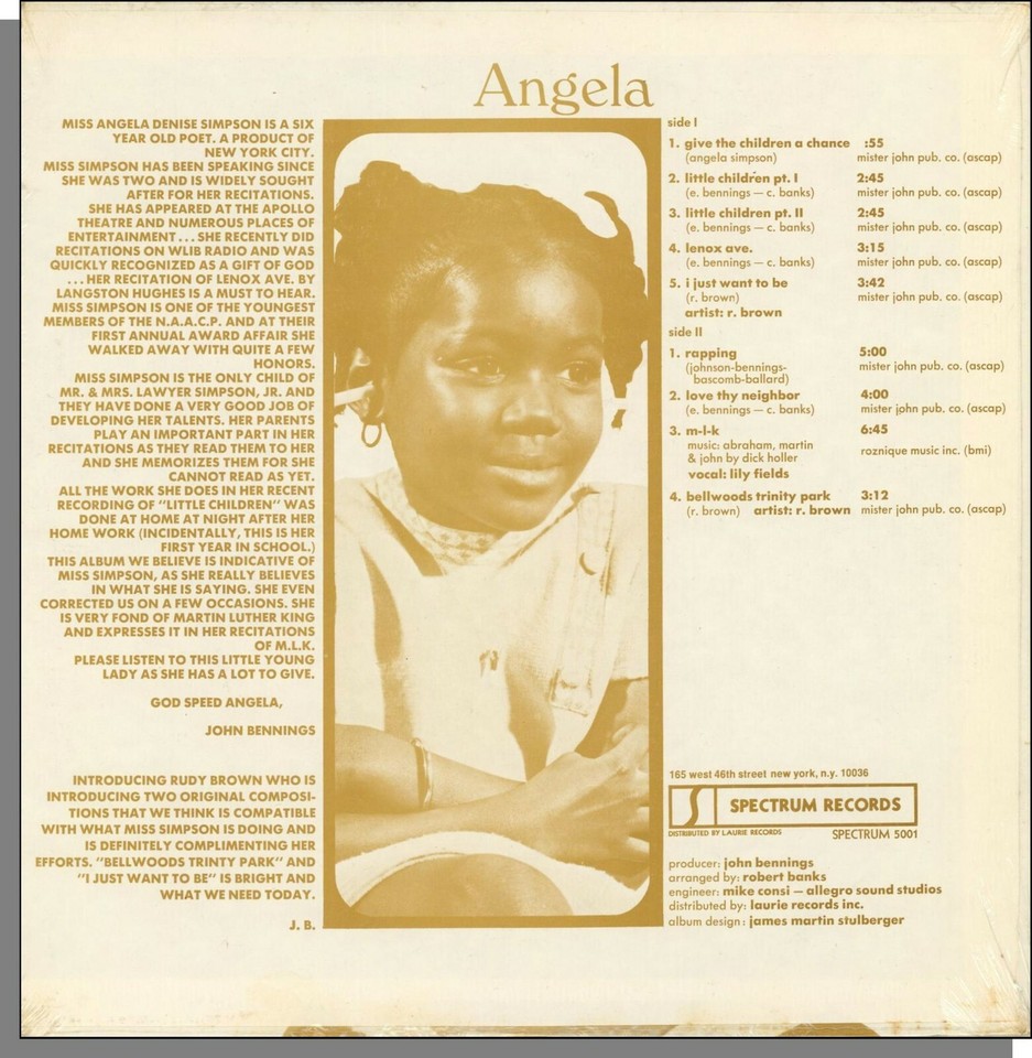 Angela Simpson - Angela (1972) - New Spectrum LP Record! 6-Year Old ...