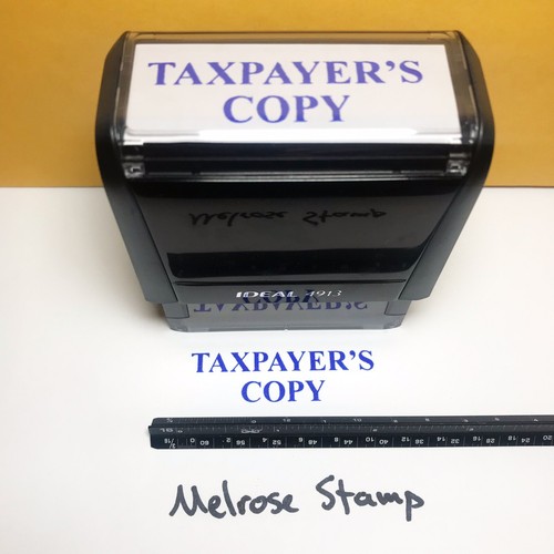 Taxpayer’s Copy Rubber Stamp Blue Ink Self Inking Ideal 4913 | eBay