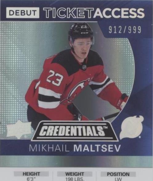 2021-22 Upper Deck Credentials - 2020-21 Debut Ticket Access Mikhail ...