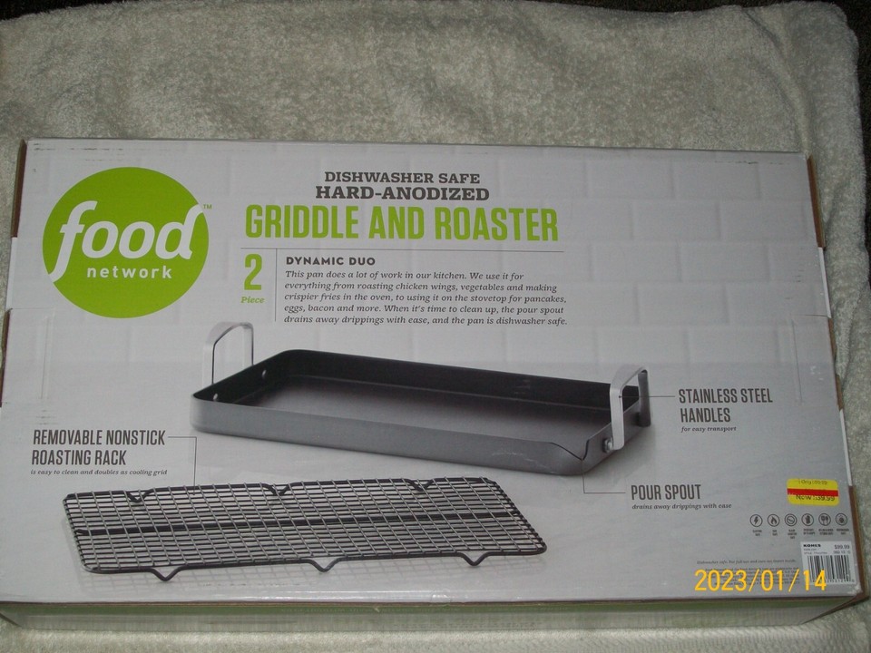 FOOD NETWORK, GRIDDLE AND ROASTER, HARD-ANODIZED, DISHWASHER SAFE, NEW ...