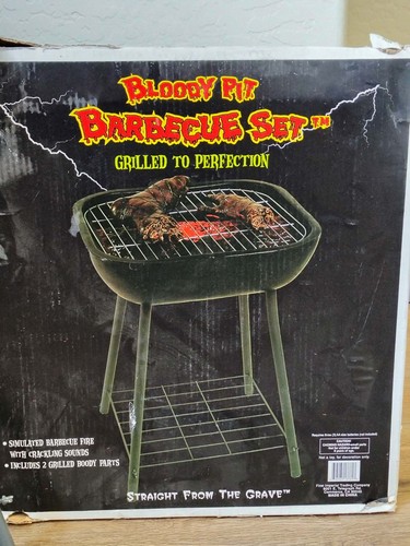 Halloween Prop Fitco BLOODY PIT BARBECUE SET. Insanely Rare! Lights Up ...