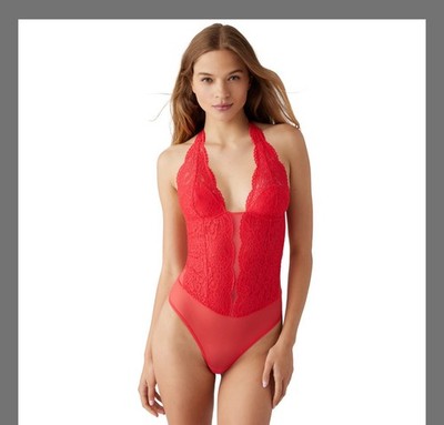 NWT! B.Tempt'd by Wacoal Sz M Ciao Bella Lace Mesh Thong Bodysuit 936144 Red | eBay