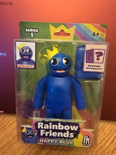 Rainbow Friends Happy Blue Posable Action Figure 5" Series 1 PhatMojo ...
