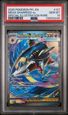 2025 PSA 10 POKEMON PHANTASMAL FLAMES MEGA SHARPEDO EX 127/094 English ...