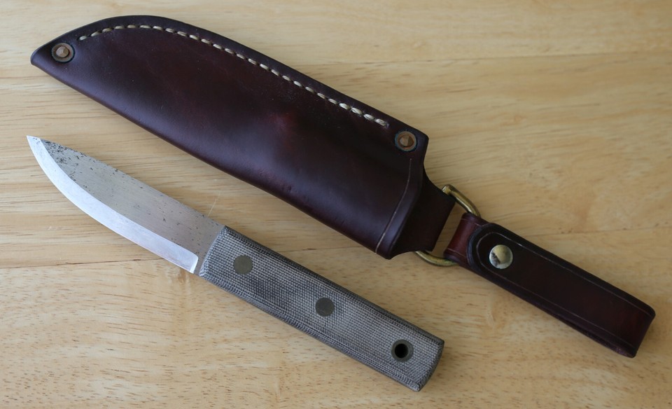 Sargent Edged Tools (SET) M1 Knife O1 Steel Blade Leather Sheath Brian ...