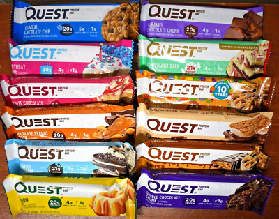 Quest Bar Variety Pack 12 Bars Gluten Free, Keto, Low Carb, FREE ...