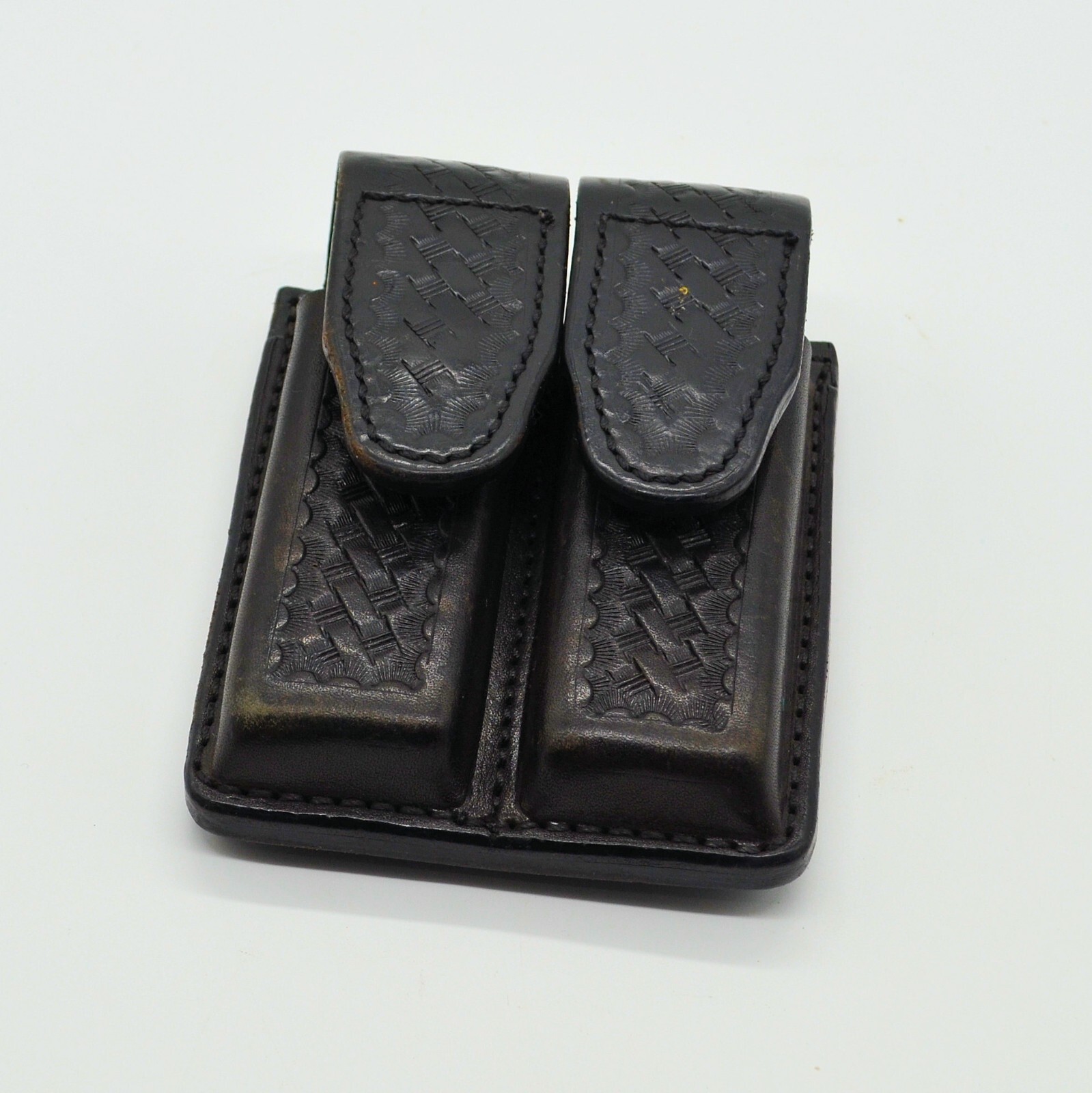 Ted Blocker Holsters Black Leather Basket Weave 645 Duty Mag Pouch ...