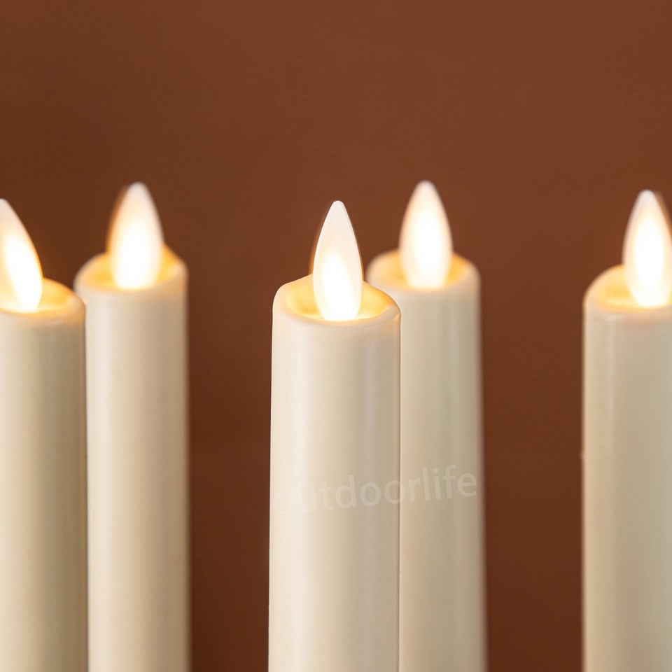 Set of 4 Luminara Flameless Taper Candles with Remote Moving Flame ...