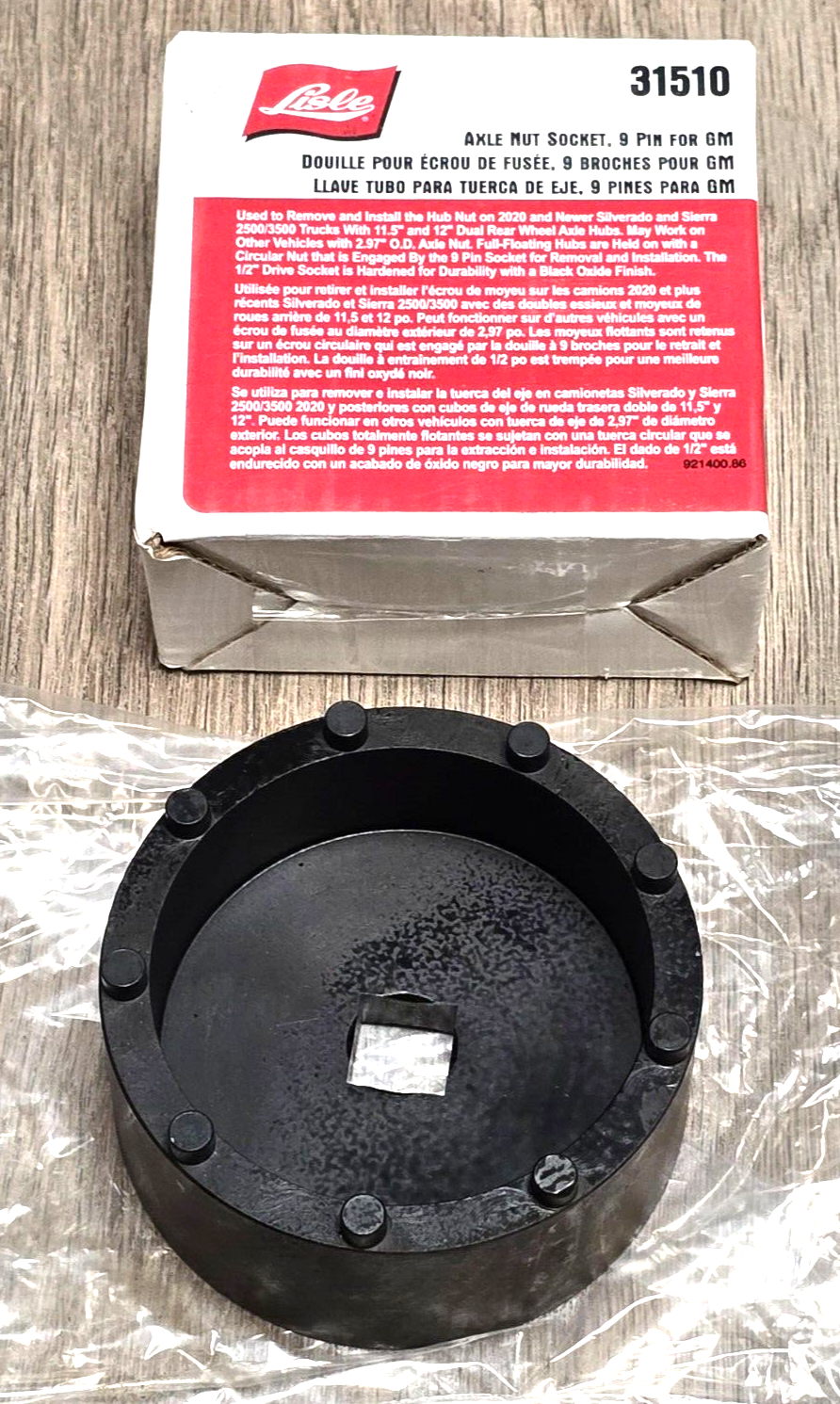 Lisle Tools 1/2" drive GM 9 Pin 2.97" Axle Nut Socket #31510 | eBay