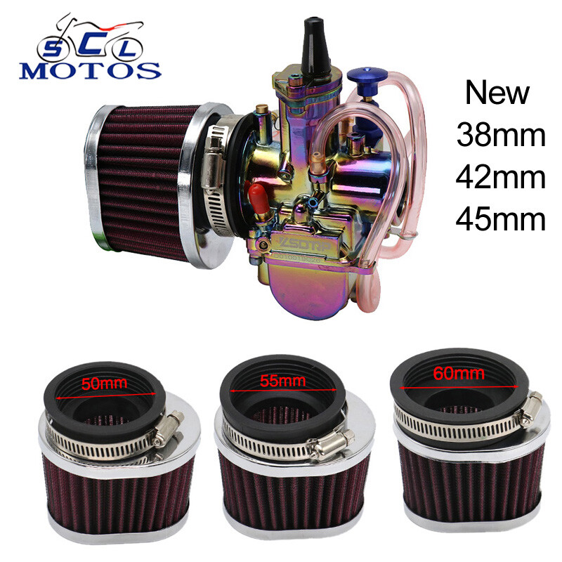 55mm Velocity Stack Air Filter Carburetor Carb Filters For ATV Dirt Pit ...